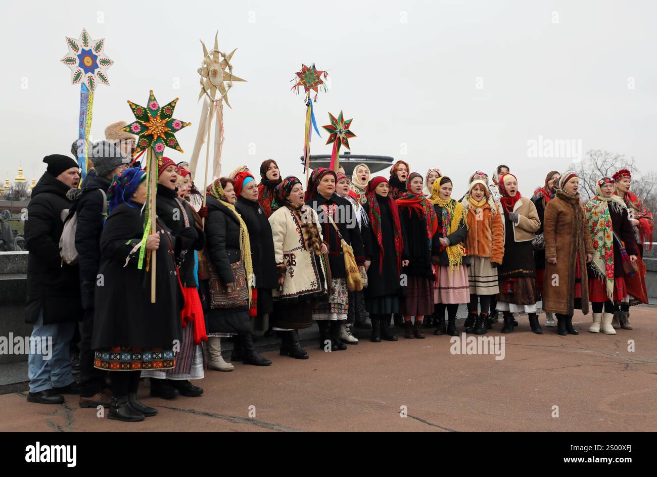 KYIV, UKRAINE - DECEMBER 22, 2024 - Members of the Kyiv Koliada ...