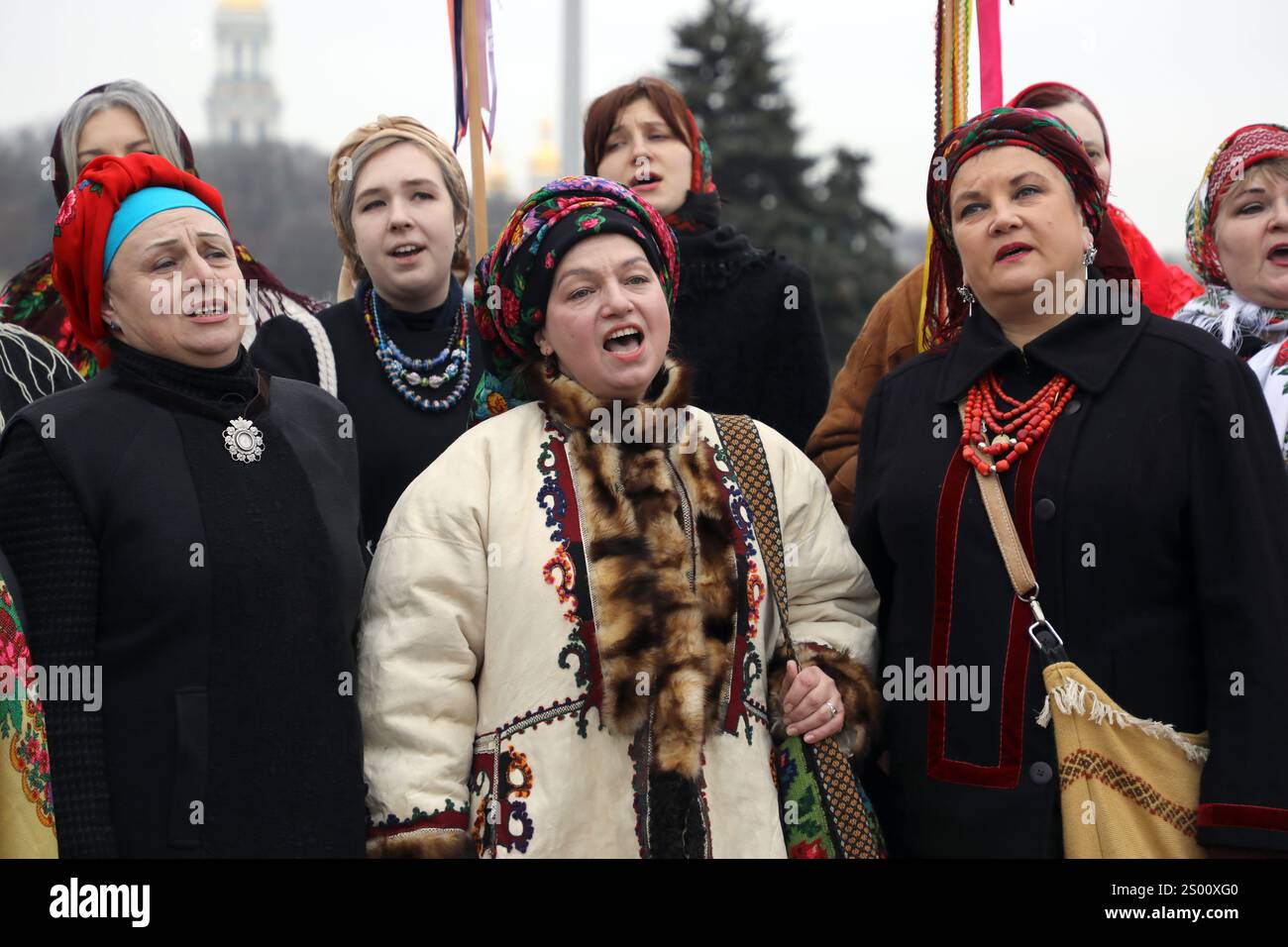 KYIV, UKRAINE - DECEMBER 22, 2024 - Members of the Kyiv Koliada ...