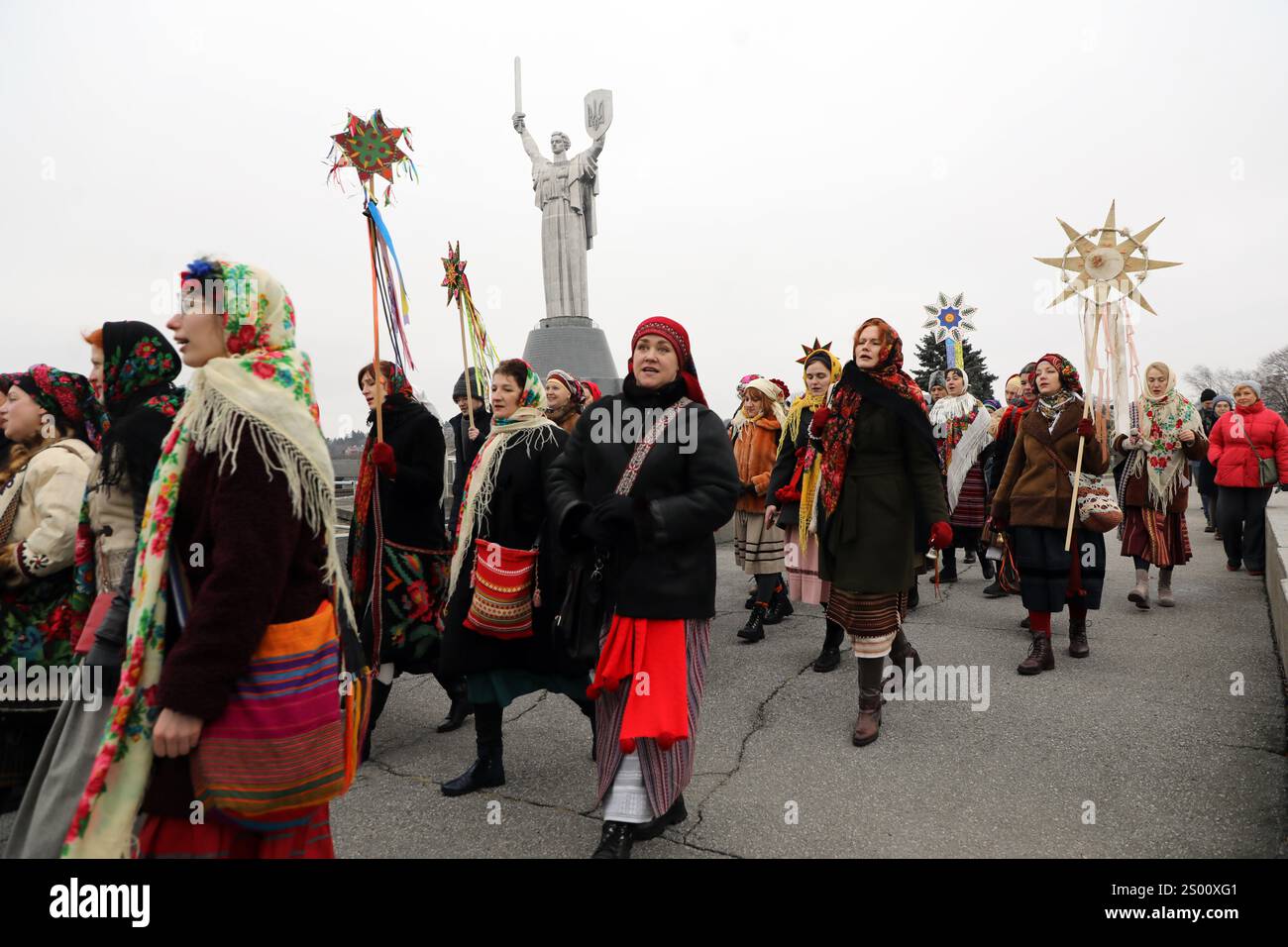 KYIV, UKRAINE - DECEMBER 22, 2024 - Members of the Kyiv Koliada ...