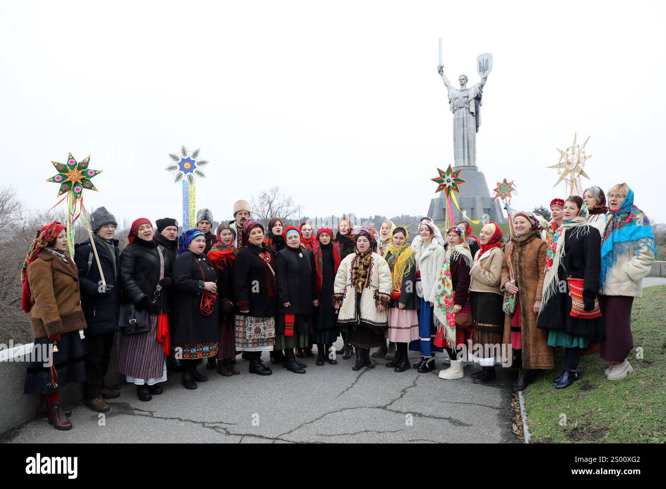 KYIV, UKRAINE - DECEMBER 22, 2024 - Members of the Kyiv Koliada ...