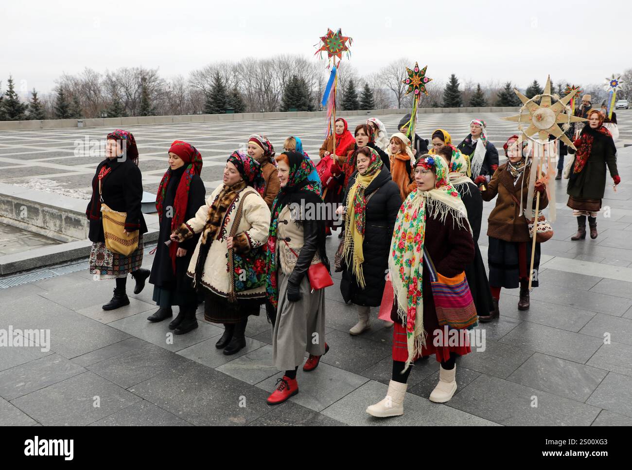 KYIV, UKRAINE - DECEMBER 22, 2024 - Members of the Kyiv Koliada ...