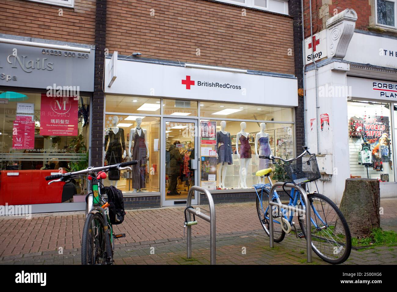 Cambridge, UK - 13 Dec 2024 - A Charity Shop in the high street ...