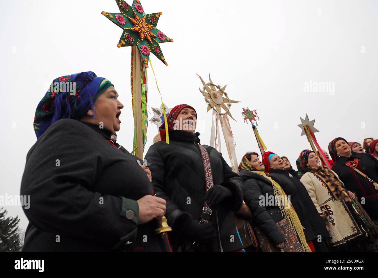 KYIV, UKRAINE - DECEMBER 22, 2024 - Members of the Kyiv Koliada ...