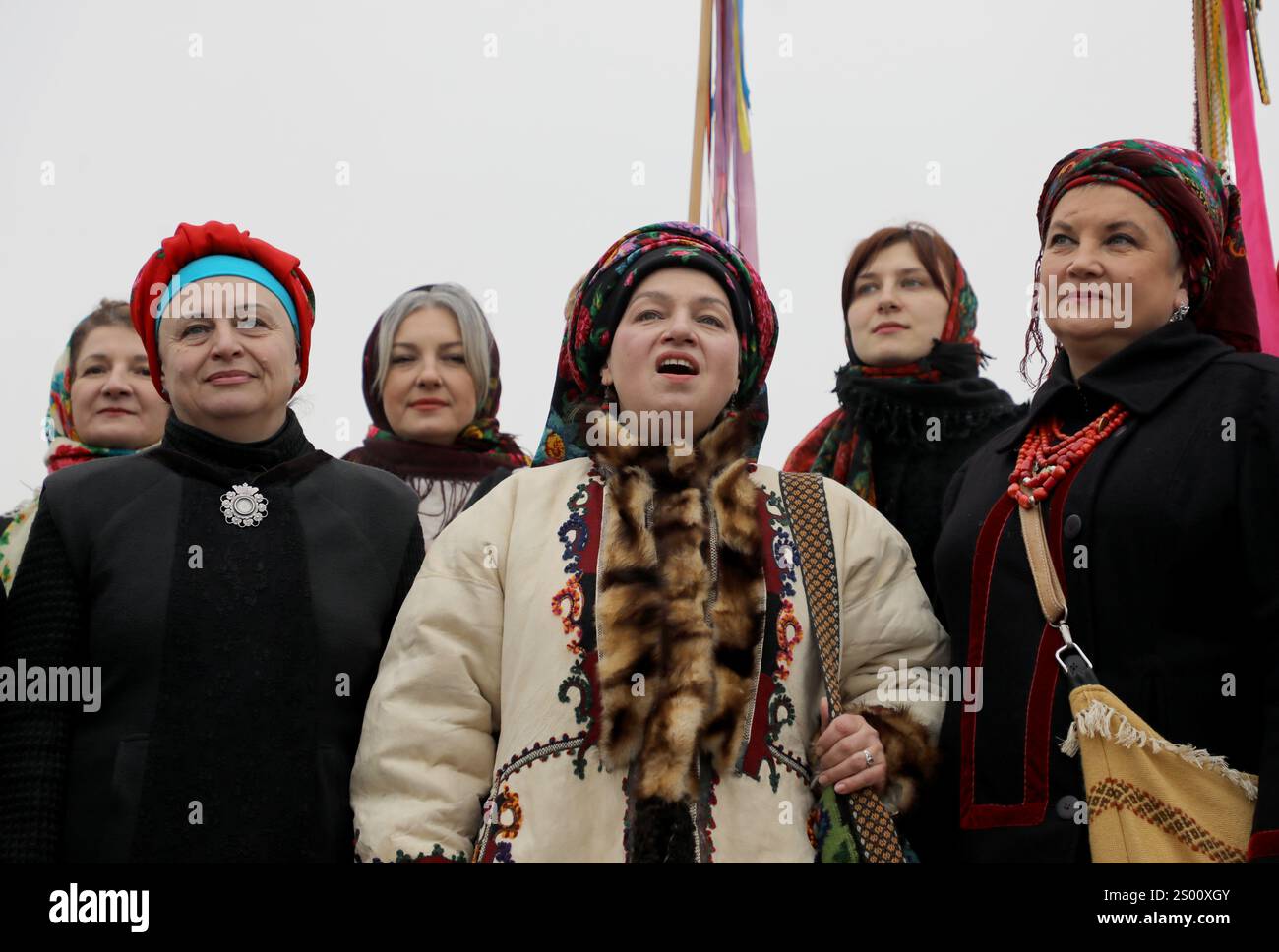 KYIV, UKRAINE - DECEMBER 22, 2024 - Members of the Kyiv Koliada ...