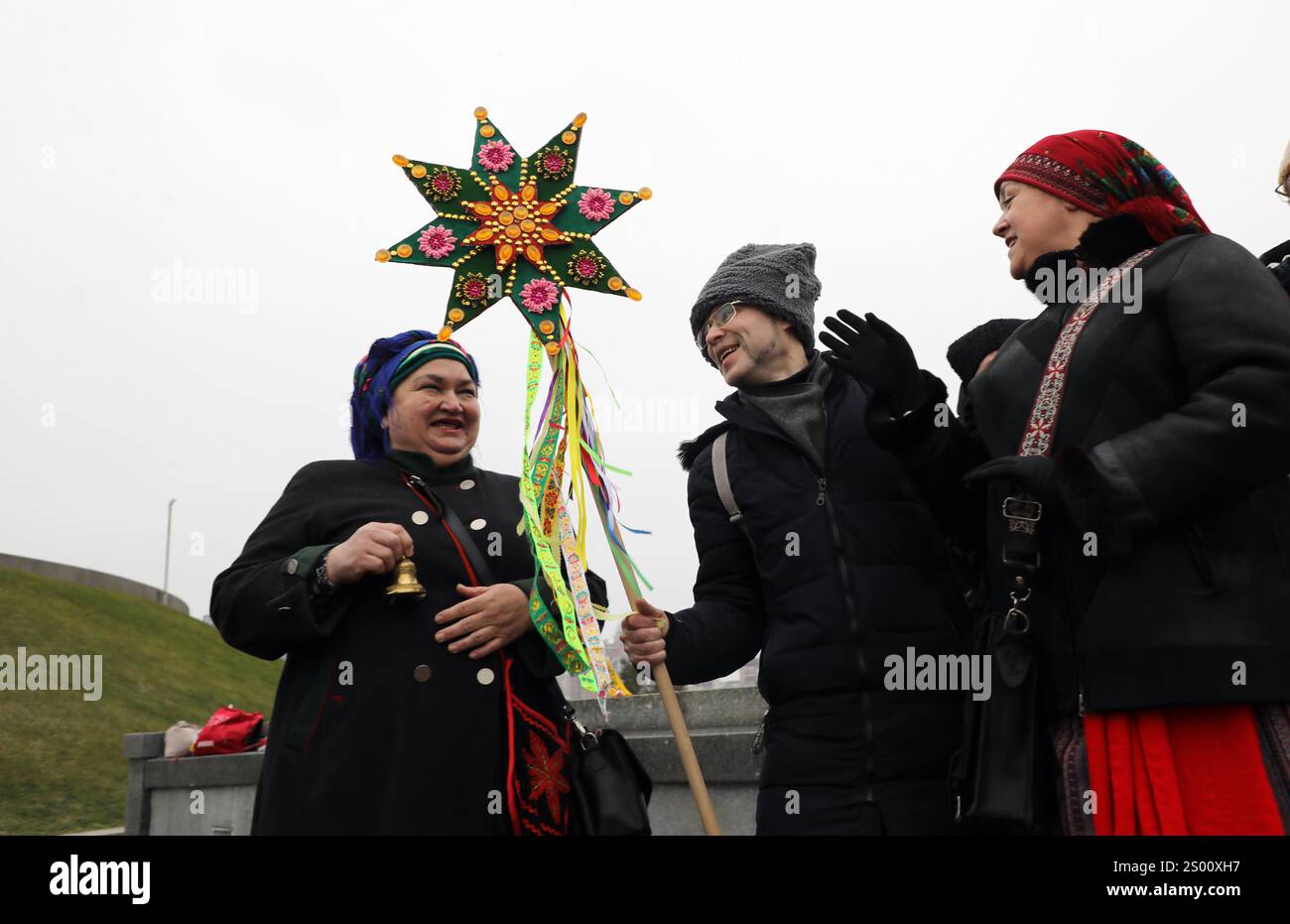 KYIV, UKRAINE - DECEMBER 22, 2024 - Members of the Kyiv Koliada ...