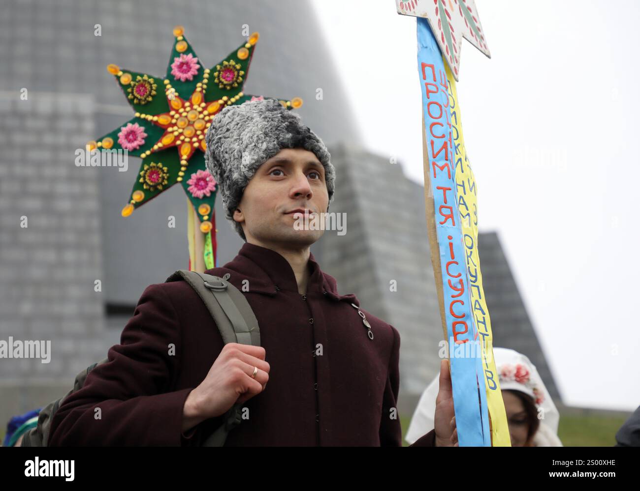 KYIV, UKRAINE - DECEMBER 22, 2024 - Members of the Kyiv Koliada ...