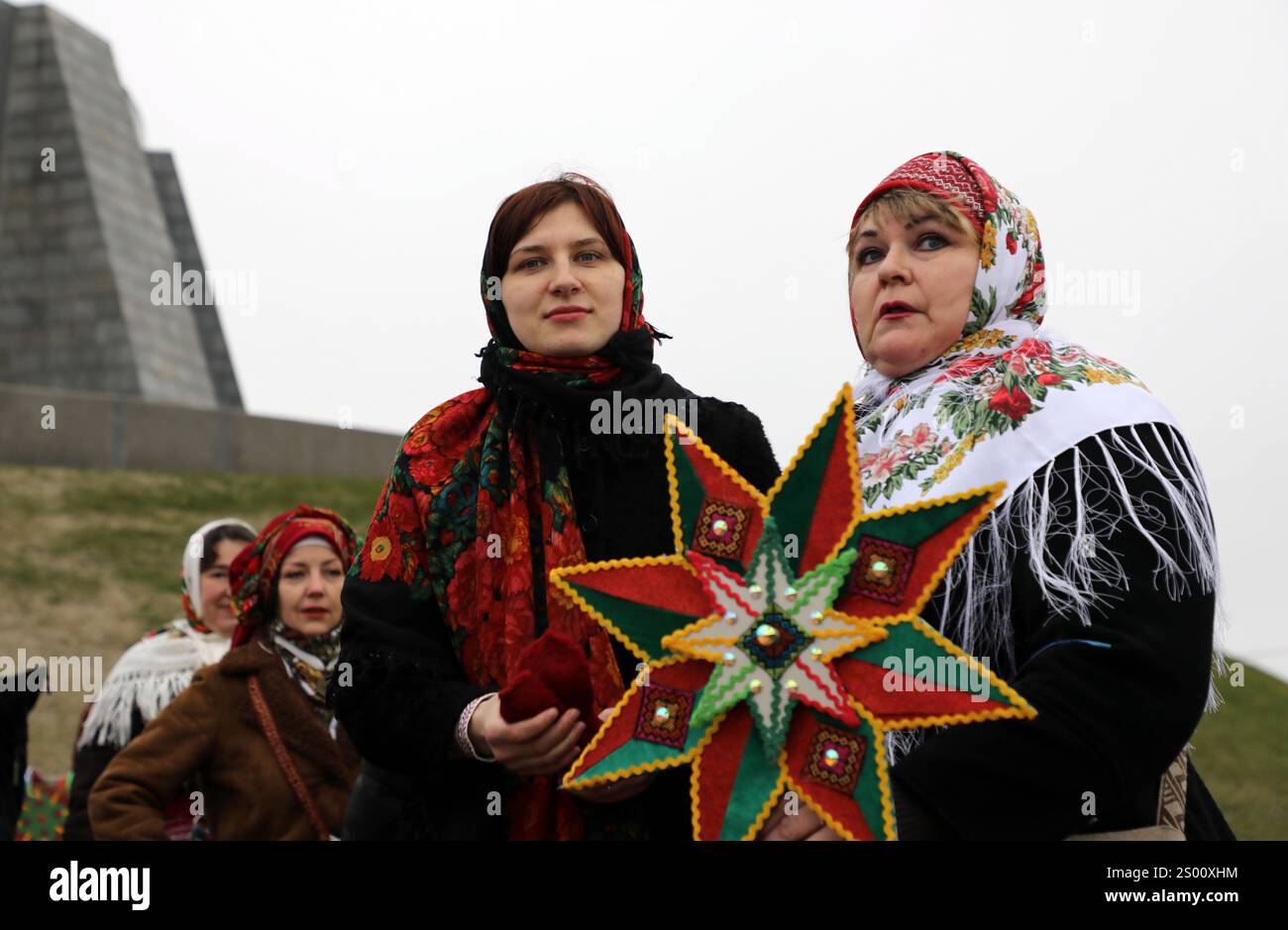 KYIV, UKRAINE - DECEMBER 22, 2024 - Members of the Kyiv Koliada ...