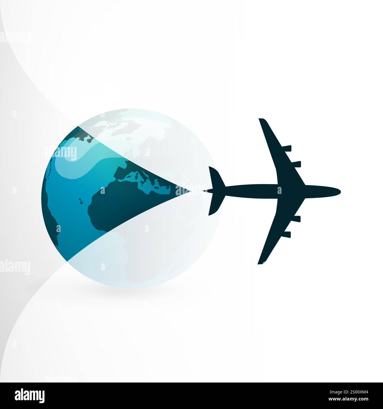 An Airplane Silhouette Opens Up the Translucent Cover Background Over ...