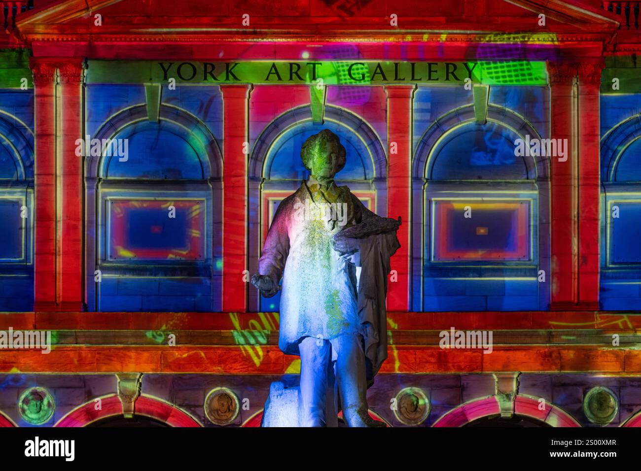 Illumination of York Art Gallery with colorful 3D projection mapping ...
