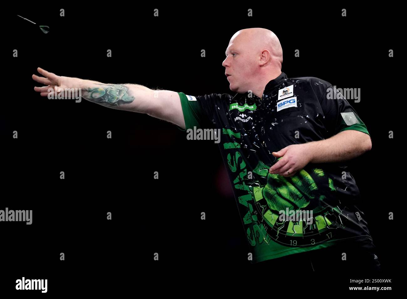 Martin Lukeman during his match against Andrew Gilding during day nine ...