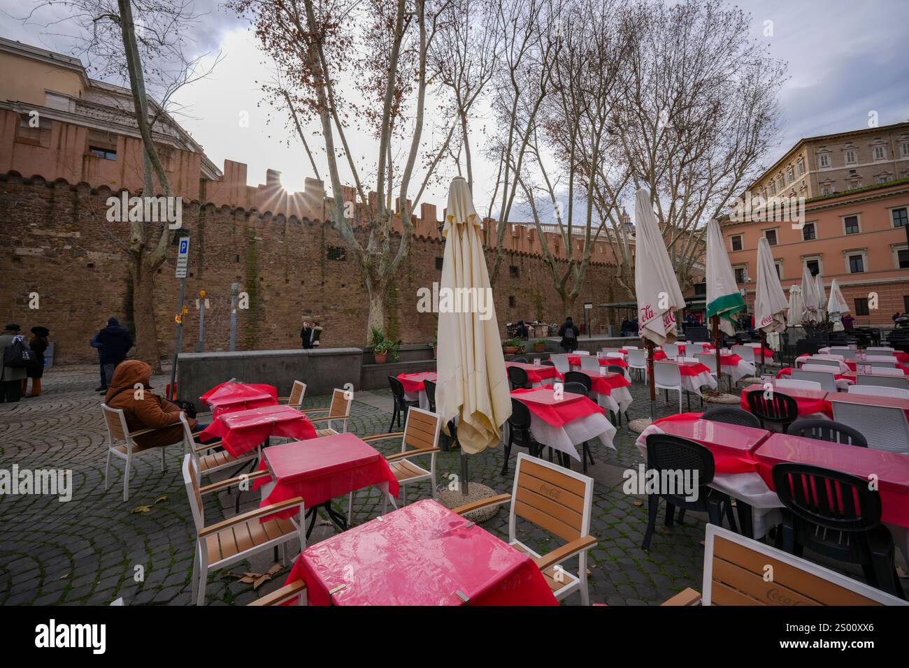 A view of the old Vatican walls where a secret narrow 800-meter ...