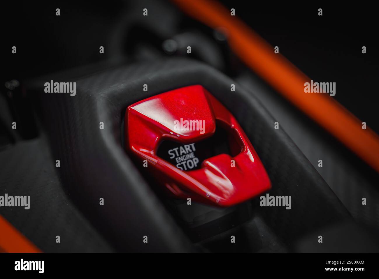 Close Up of Lamborghini Revuelto Start Stop Engine Button Stock Photo ...