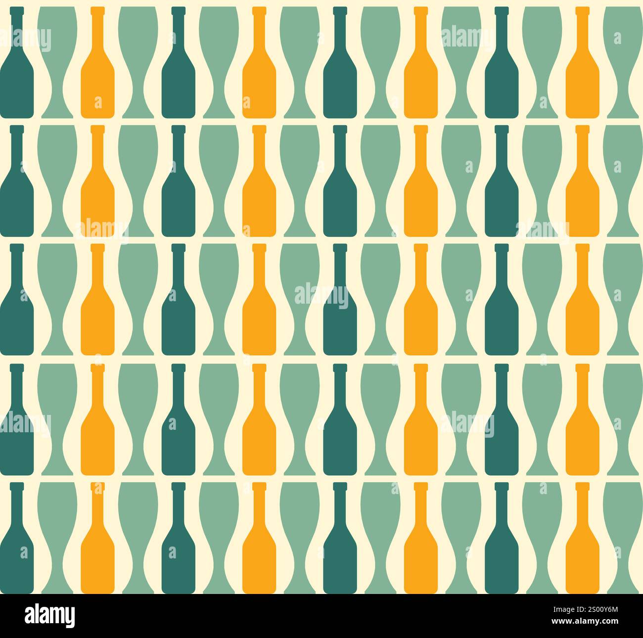Abstract vintage bottles and glasses, vector illustration Stock Vector ...