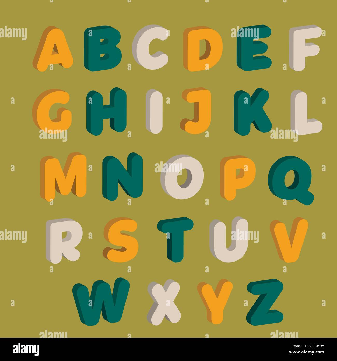 Colorful 3d vector letters of alphabet Stock Vector Image & Art - Alamy