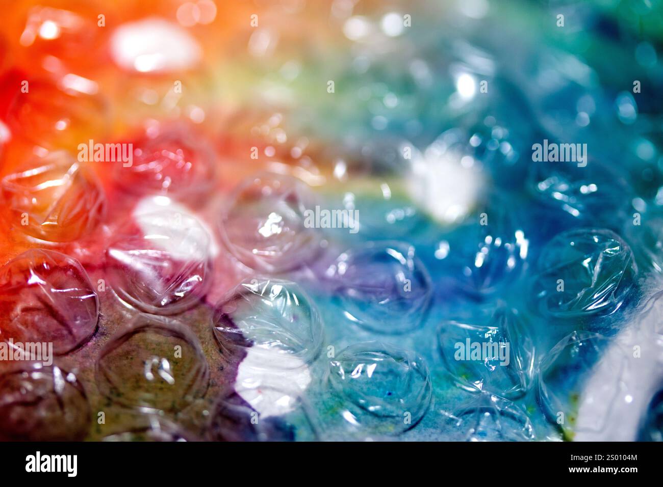 Abstract Bubble Wrap Colour Watercolour Rainbow Packaging Background ...