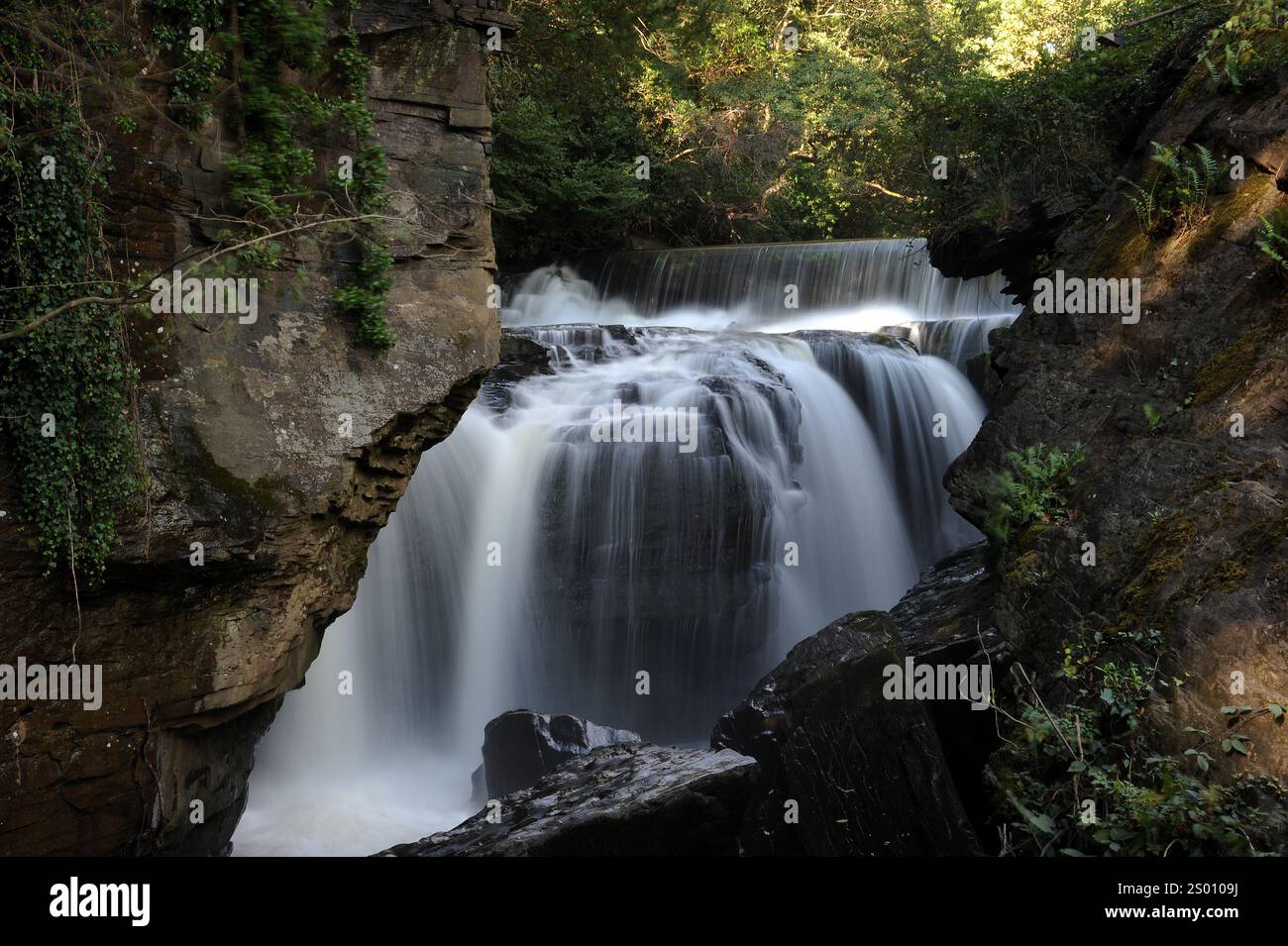 Aberdulais Falls, Aberdulais. A natural fall of about 25 feet in height ...