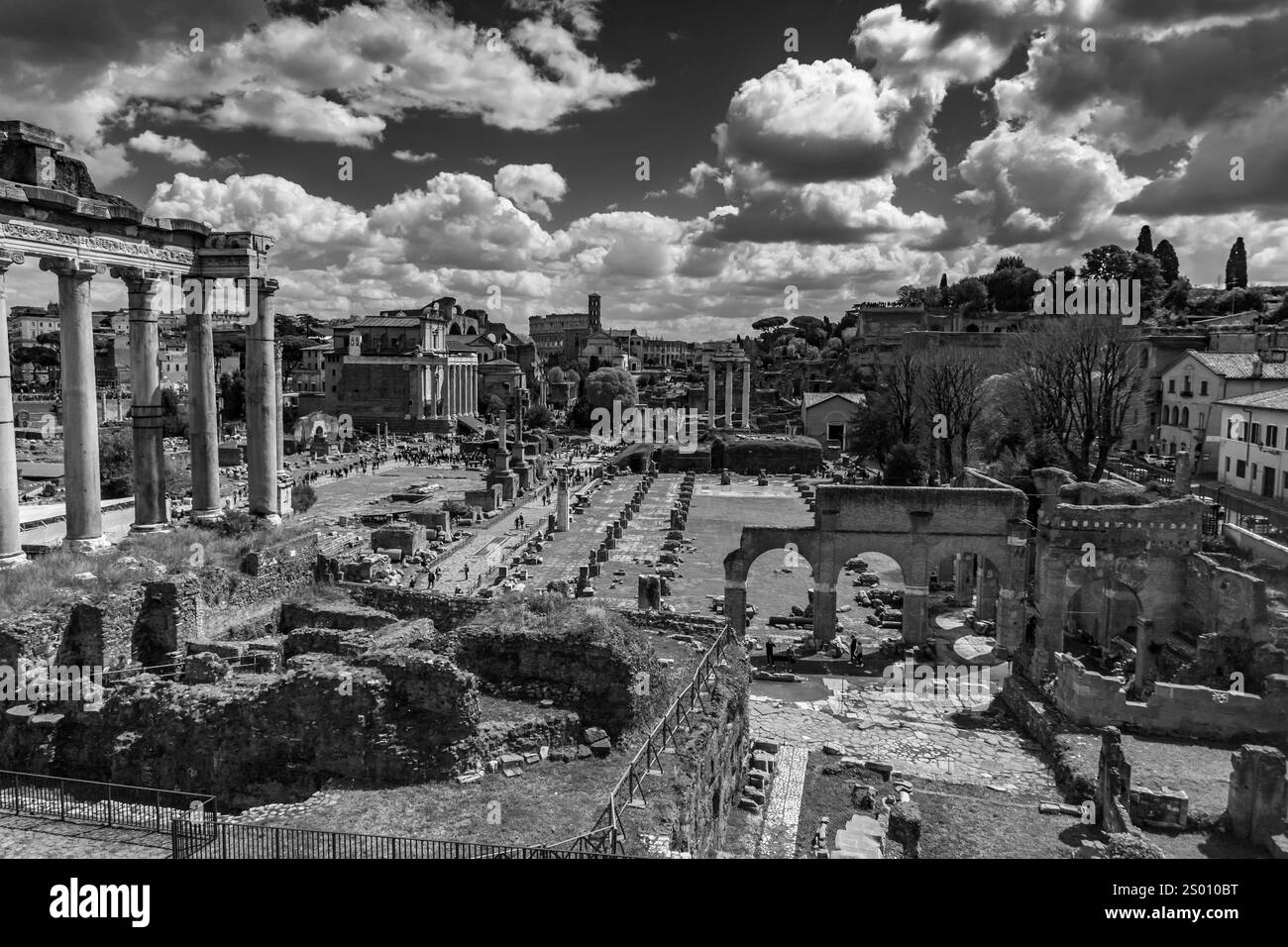 Forum Romanum is a rectangular forum surrounded by the ruins of several ...