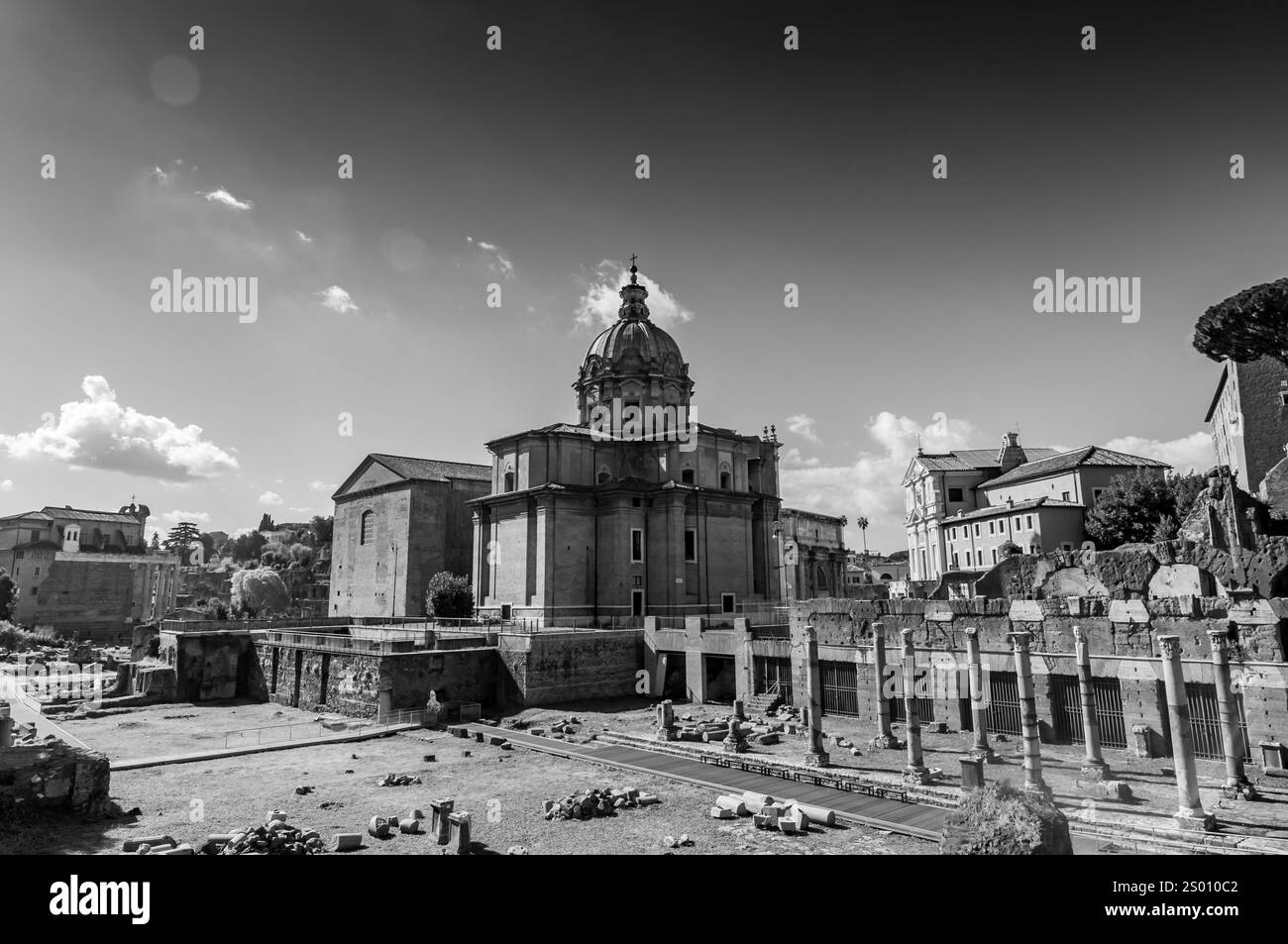 The historical open-air museum Roman Forum, view from Capitolium Hill ...