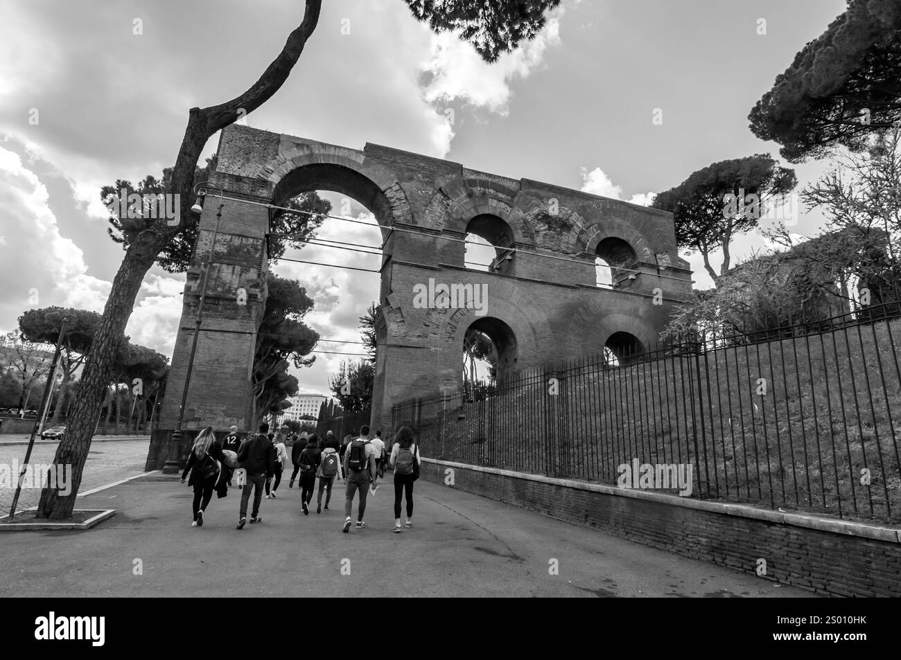 Rome, Italy - April 7, 2019: Aqua Claudia was an ancient Roman aqueduct ...