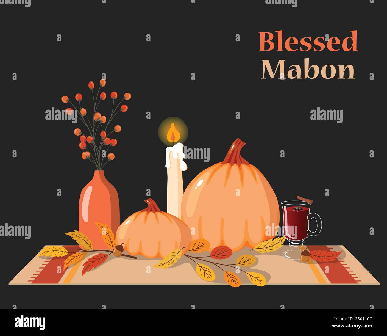 Vector illustration of the autumn harvest pagan holiday Mabon Stock ...