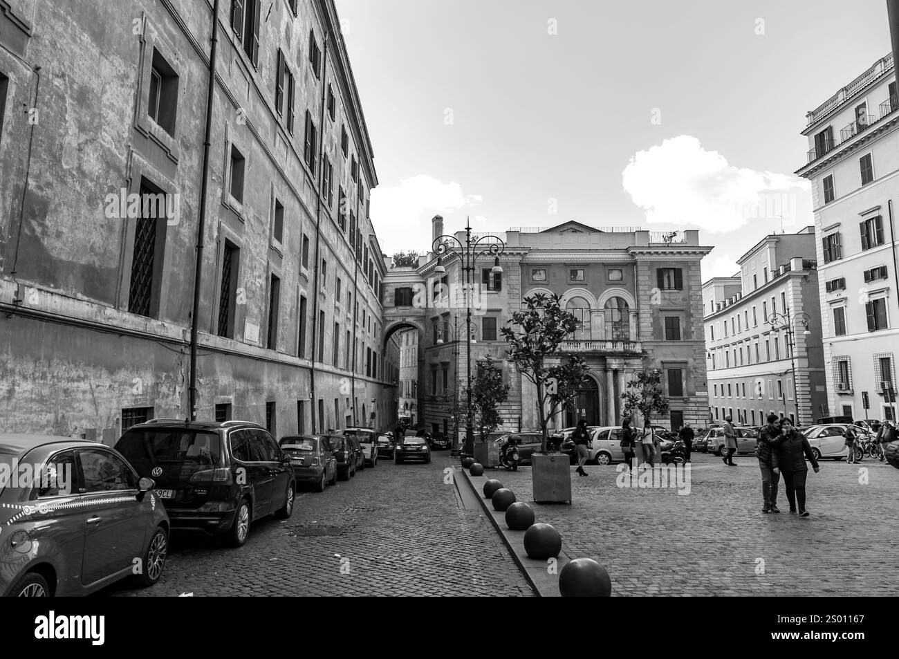 Rome, Italy - April 5, 2019: Piazza Pilotta that takes its name from an ...