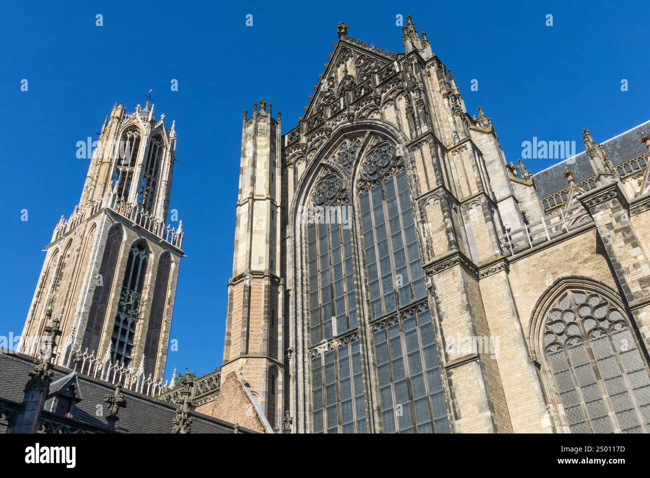 Dom Tower and St. Martin's Cathedral of Utrecht in the Netherlands ...