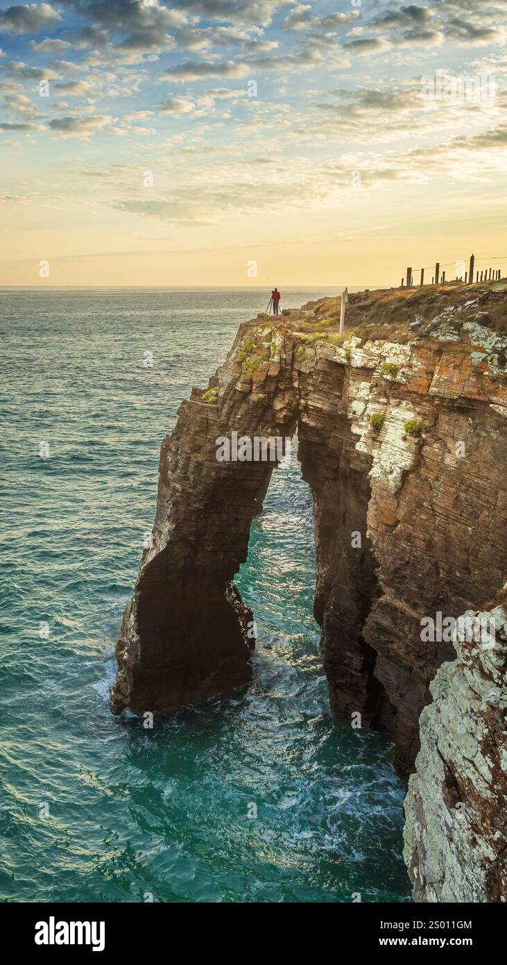 Cathedral Beach in Galicia, Spain, during sunrise, showcasing stunning ...