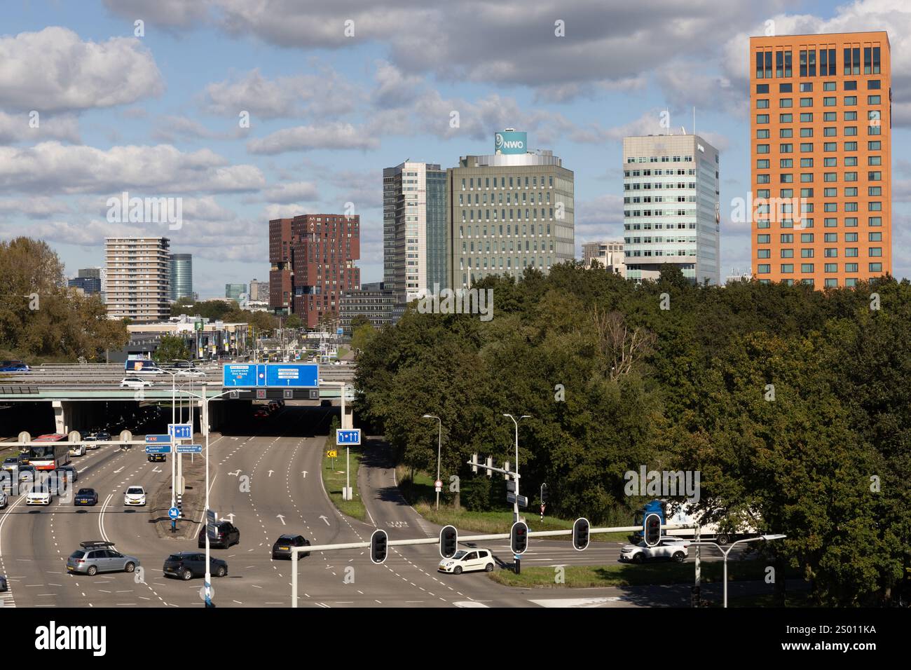 Utrecht, the Netherlands. 3 October 2024. Skyline of Utrecht with a ...