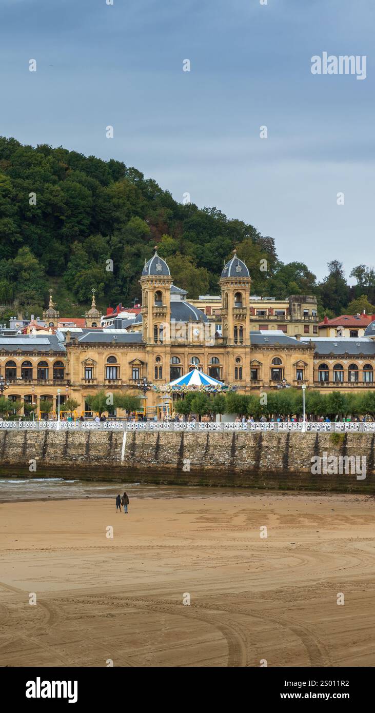 The historic building with twin towers overlooks La Concha Beach in San ...