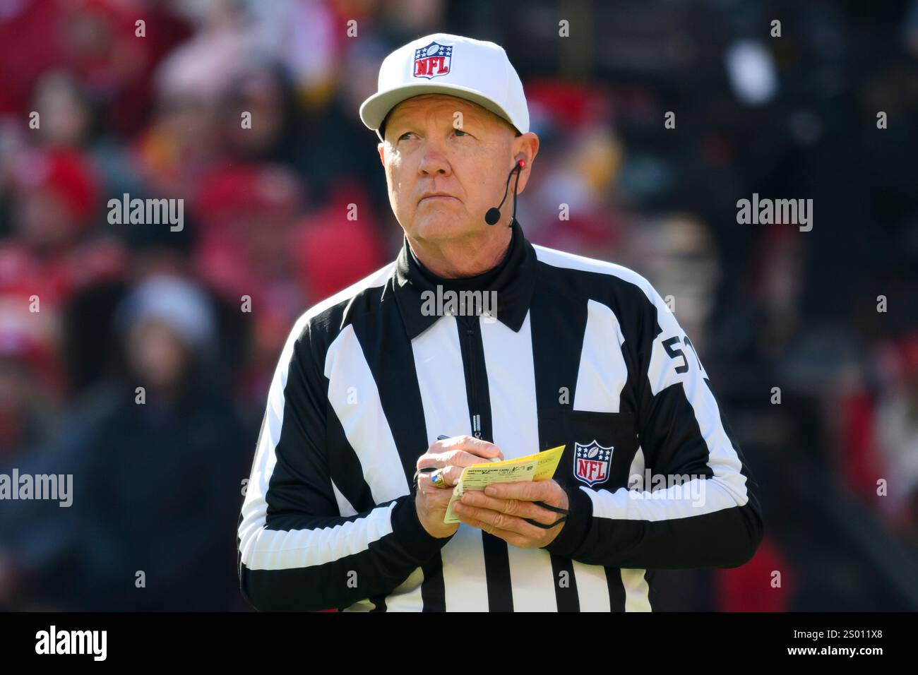 Referee Carl Cheffers makes notes during the first half of an NFL ...