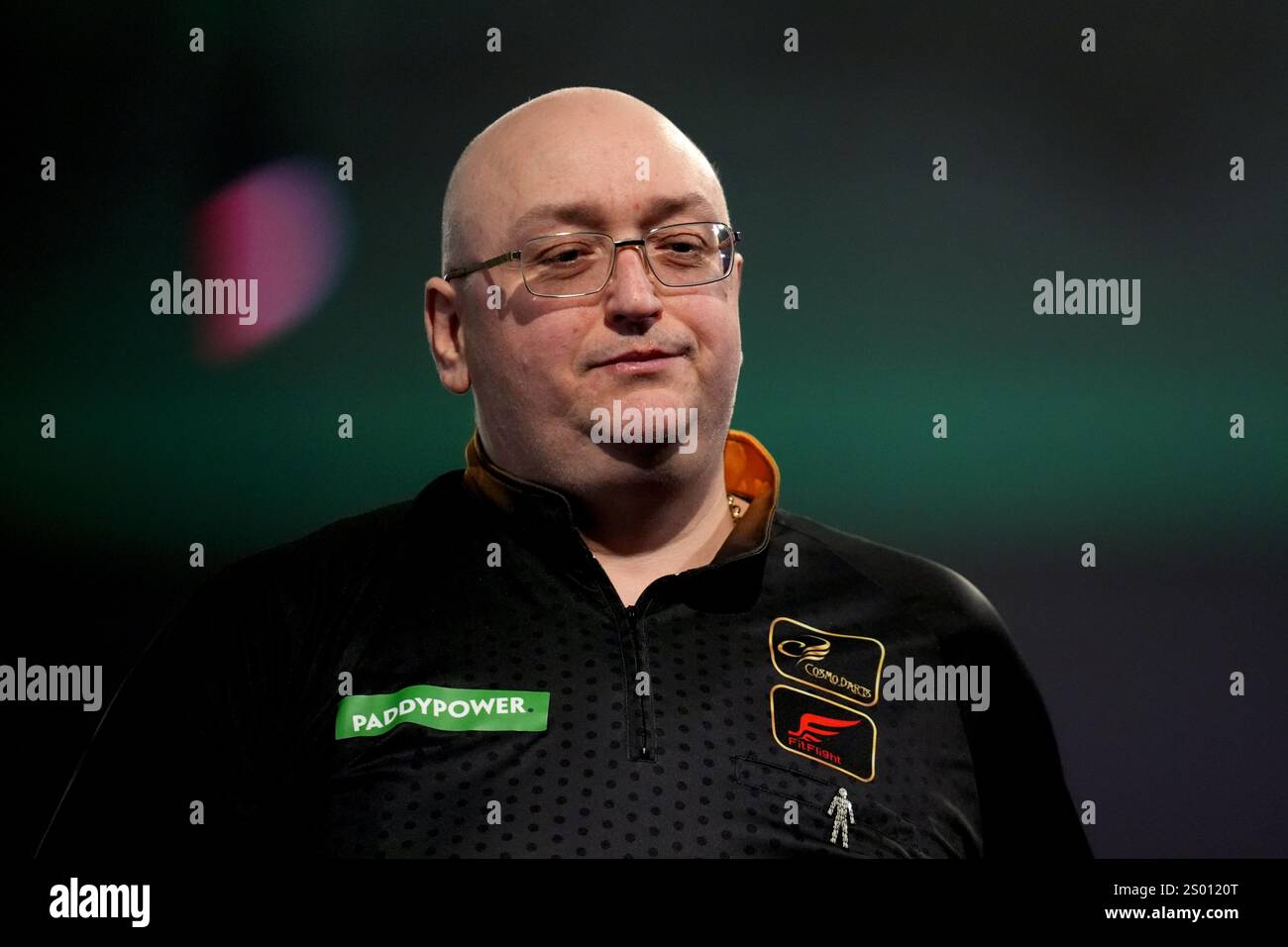 Andrew Gilding after his match against Martin Lukeman during day nine ...