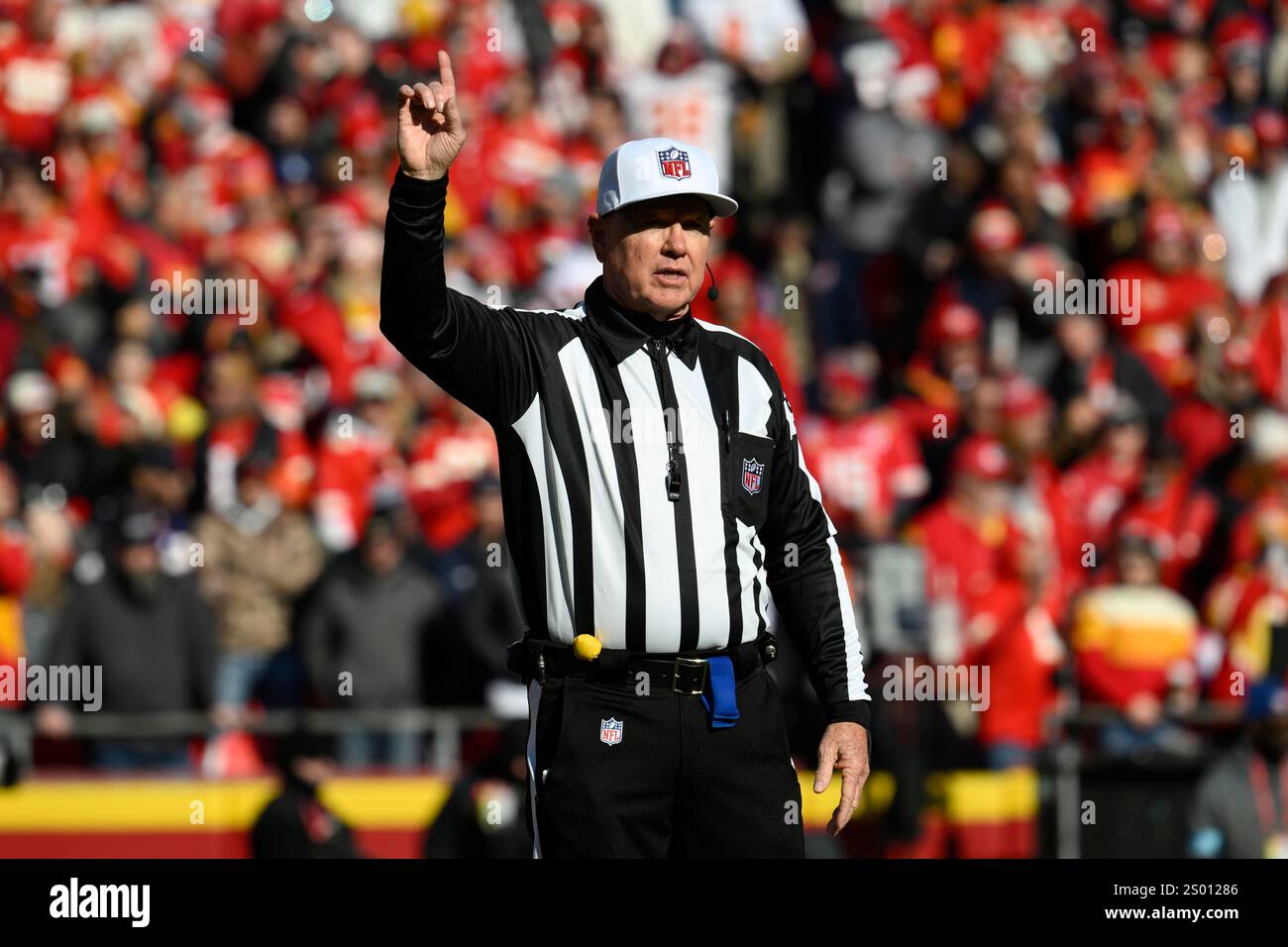 Referee Carl Cheffers makes a call during the first half of an NFL ...