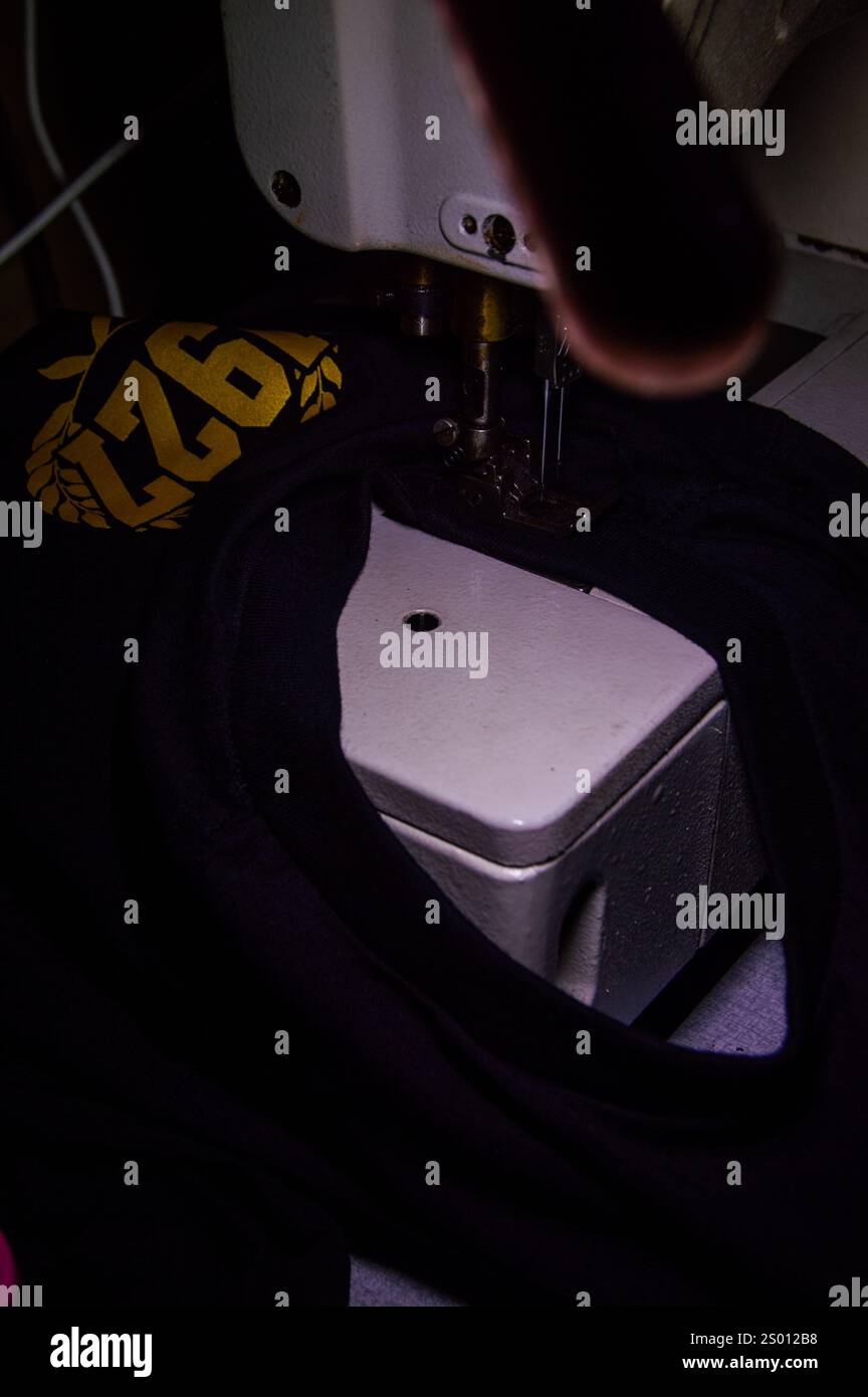 view of the two-needle sewing machine needle Stock Photo - Alamy