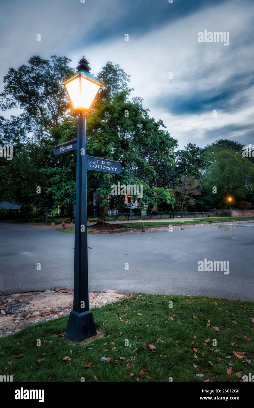 A street lamp on the corner of Duke of Gloucester and Nassau streets in ...