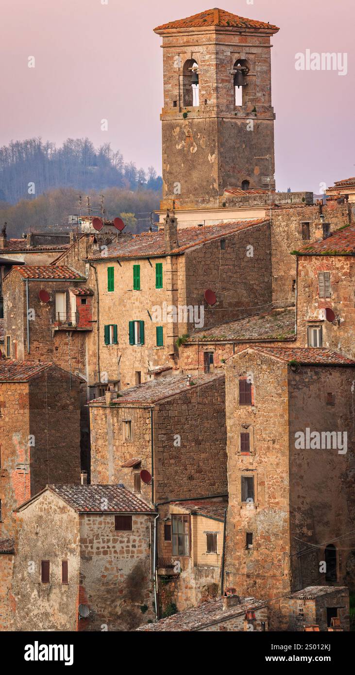 Sorano is a tuff rock town in Tuscany, Italy, carved into cliffs with ...