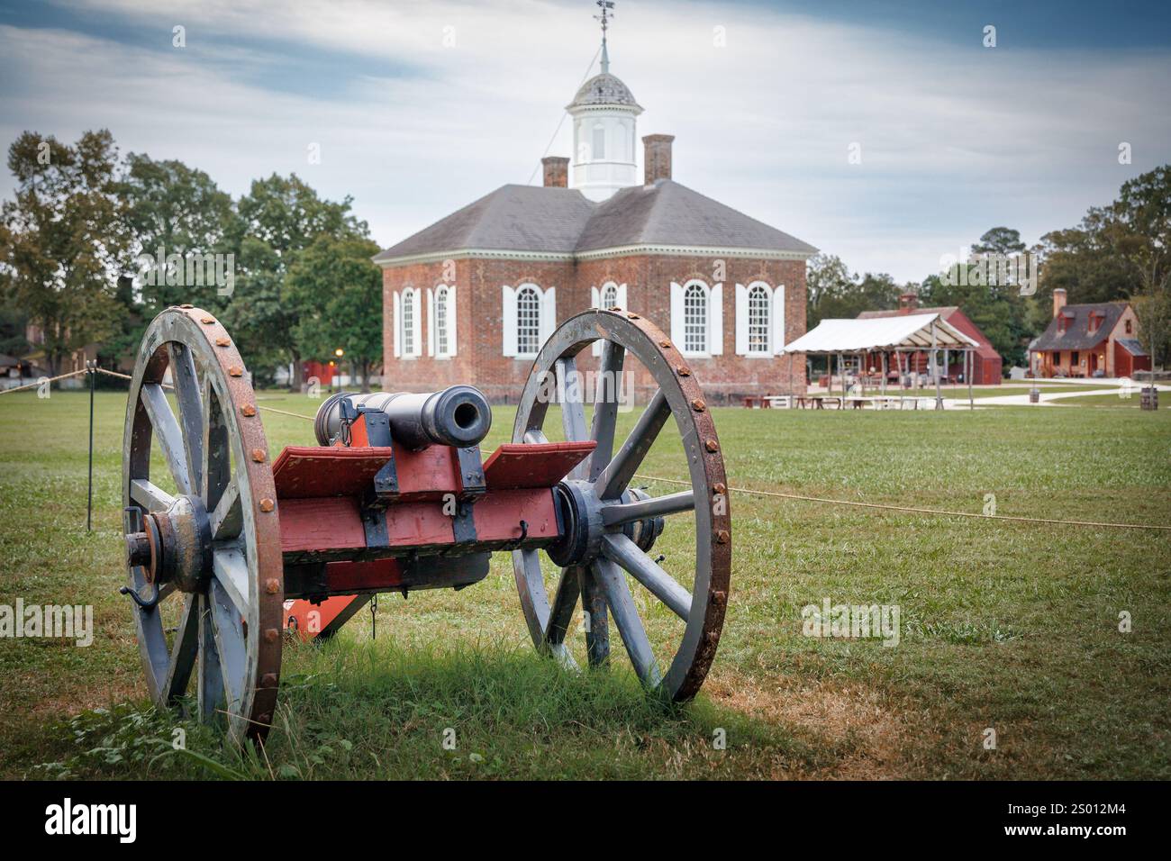 A cannon at Market Square near the Court House in the colonial historic ...