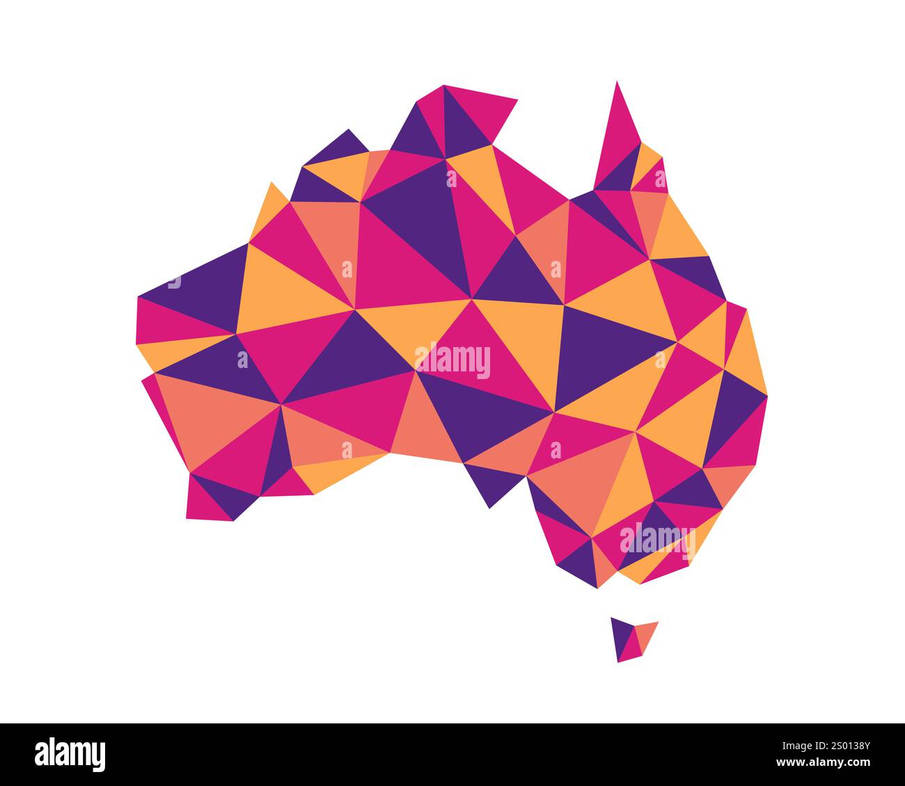 Australia low poly style map. Geometric map simple abstract tech style ...