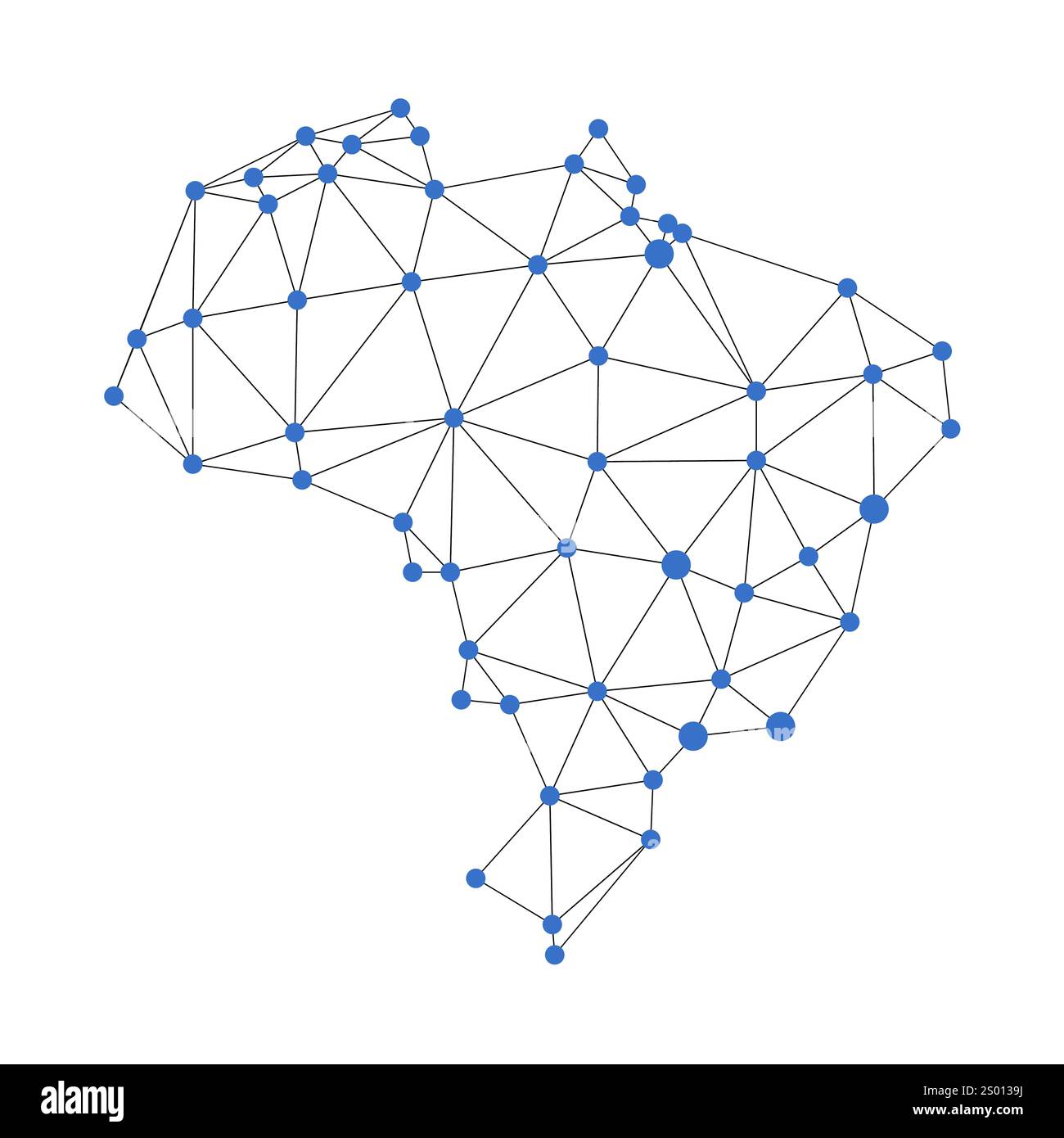 Brazil map. Abstract geometric map - connection mesh lines Stock Vector ...