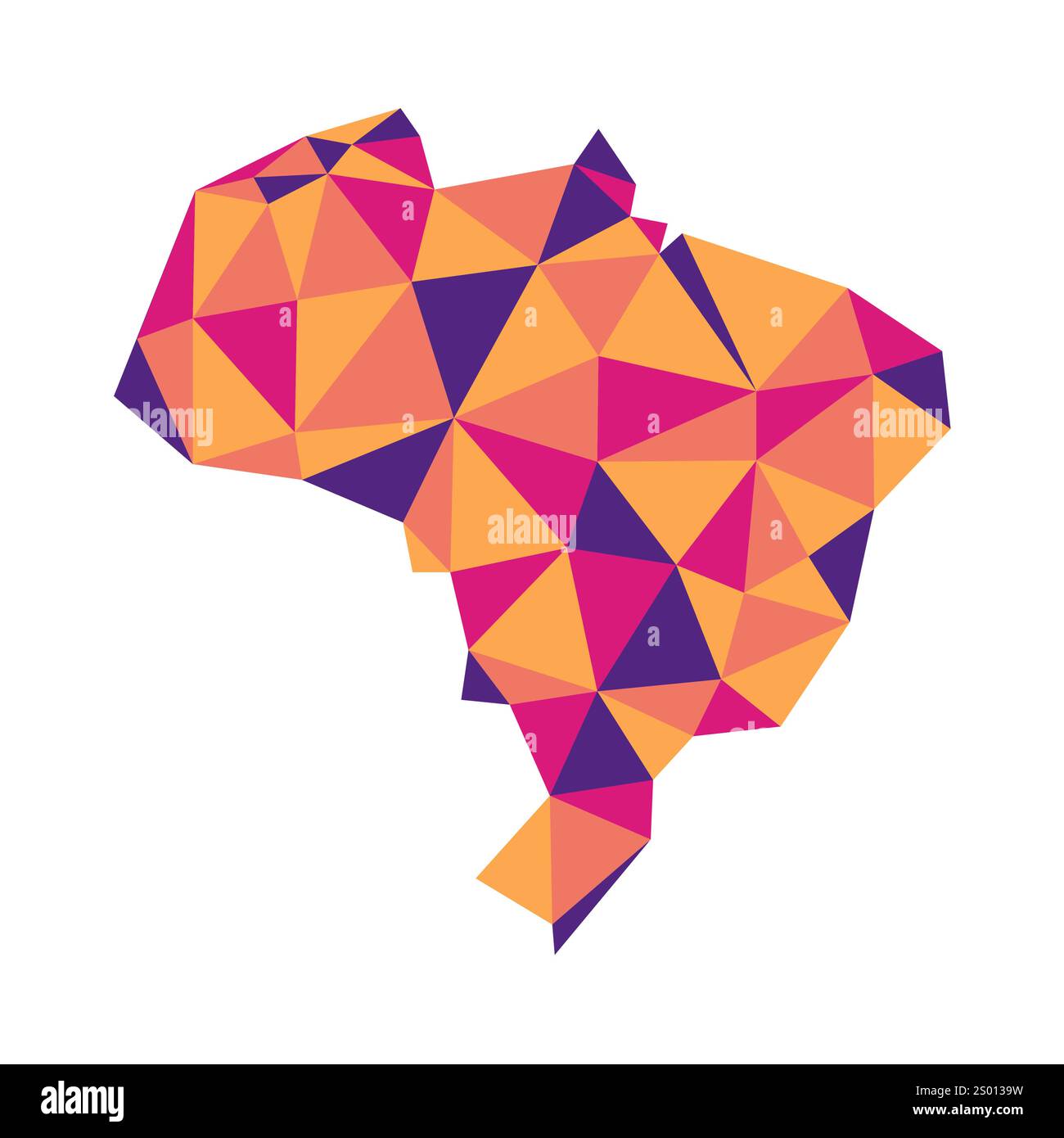 Brazil low poly style map. Geometric map simple abstract tech style ...