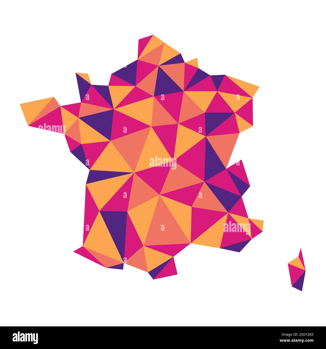 France low poly style map. Geometric map simple abstract tech style ...