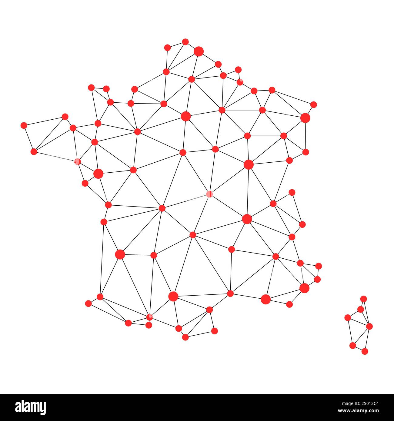 France map. Abstract geometric map - connection mesh lines Stock Vector ...