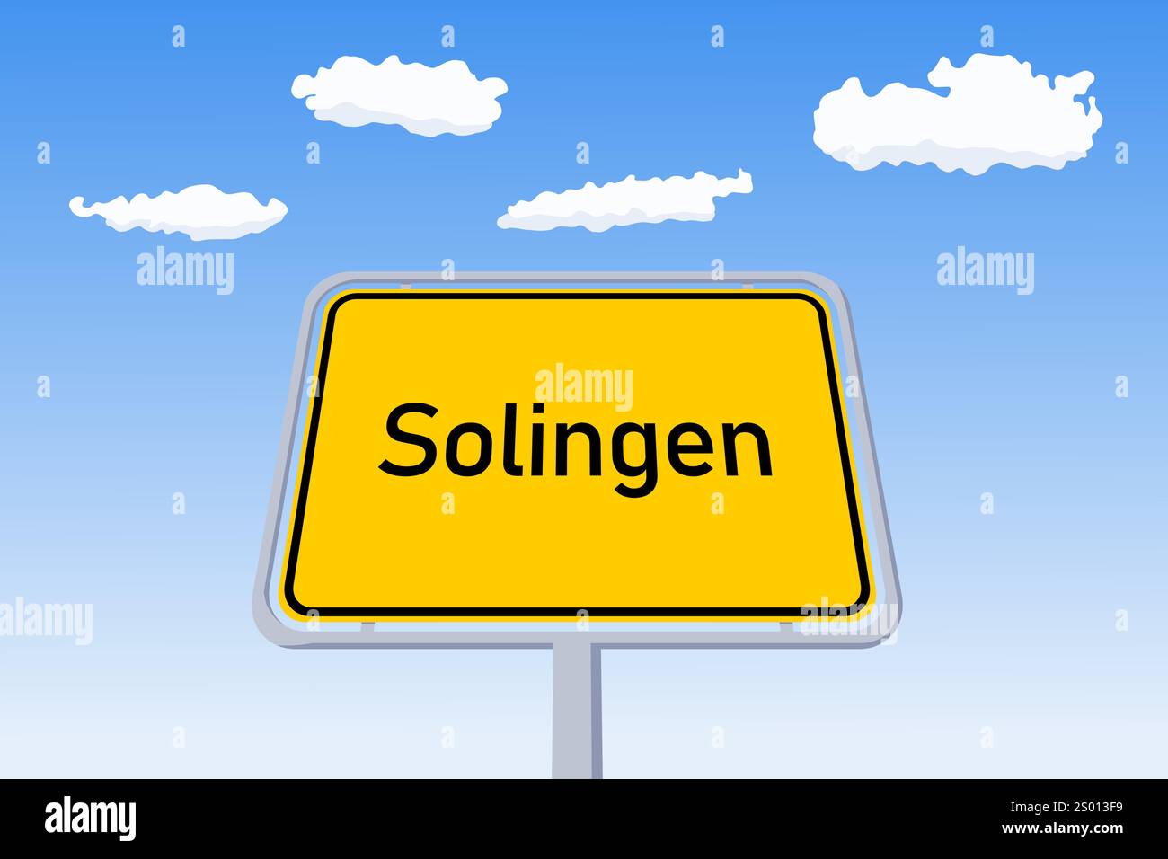 Solingen city sign in Germany. City limit welcome road sign vector ...