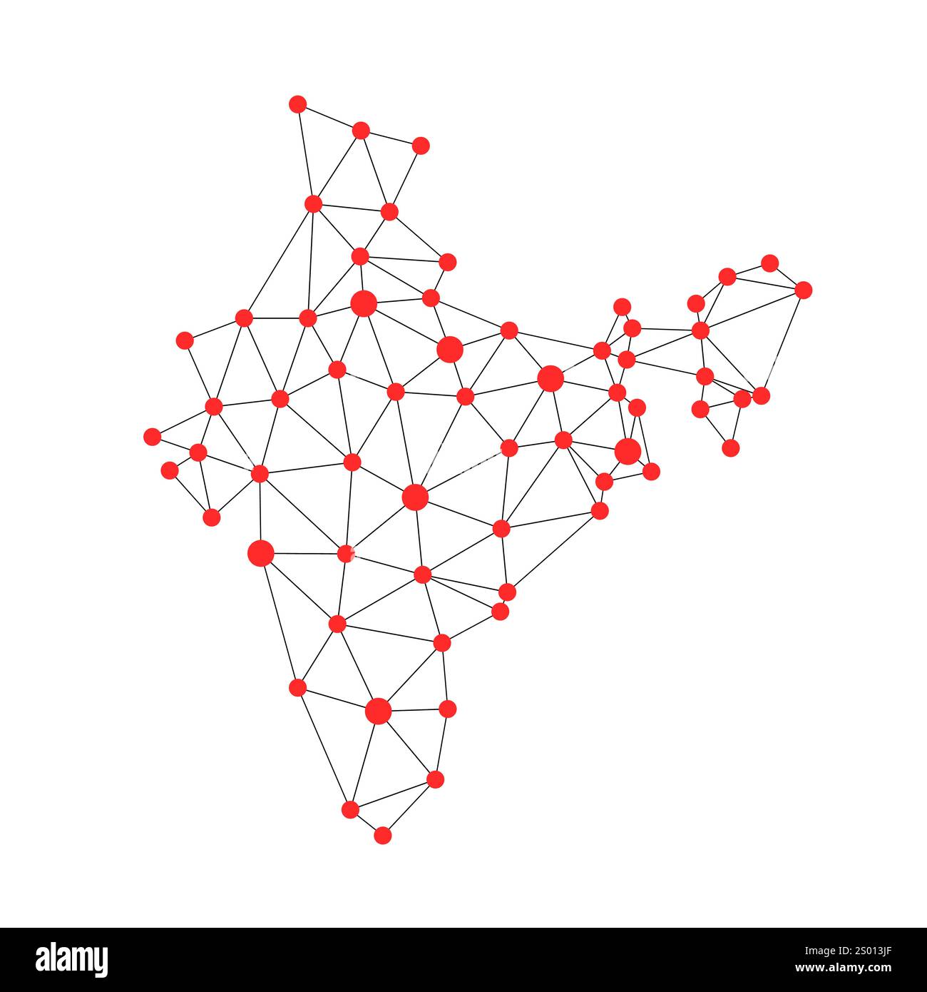 India map. Abstract geometric map - connection mesh lines Stock Vector ...
