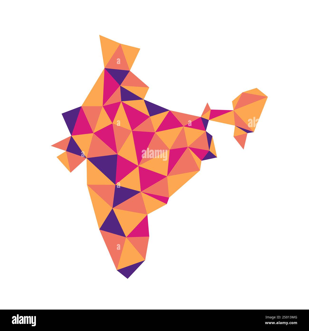 India low poly origami style map. Geometric map simple abstract tech ...