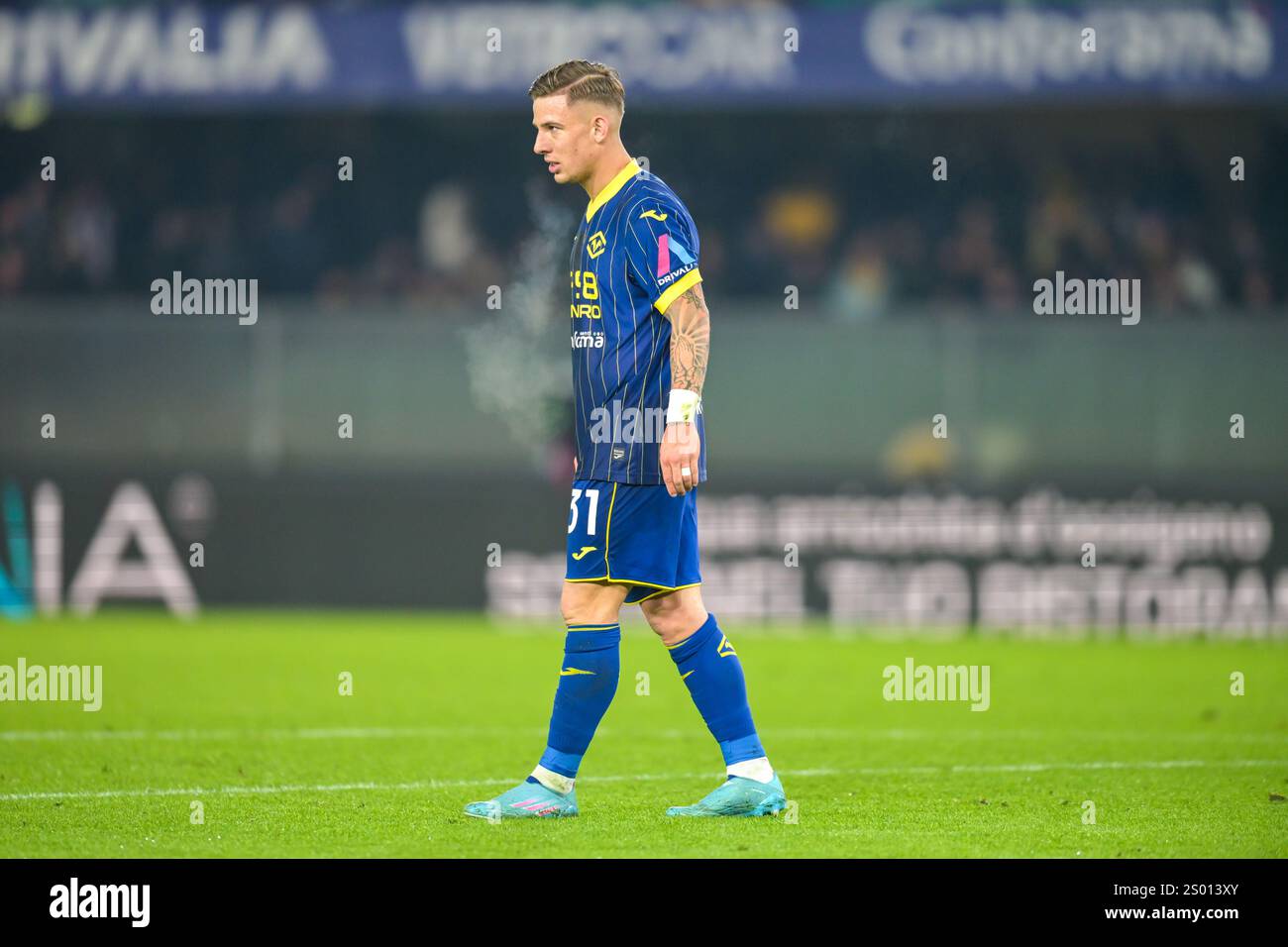 Verona, Italy. 20th Dec, 2024. Hellas Verona's Tomas Suslov portrait ...