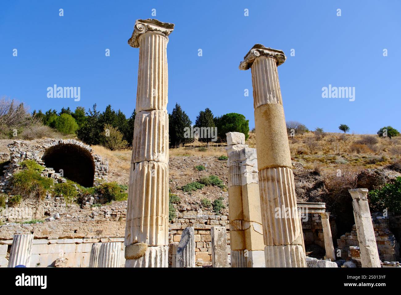 Ephesus ancient columns old ruins in İzmir, Turkey Stock Photo - Alamy