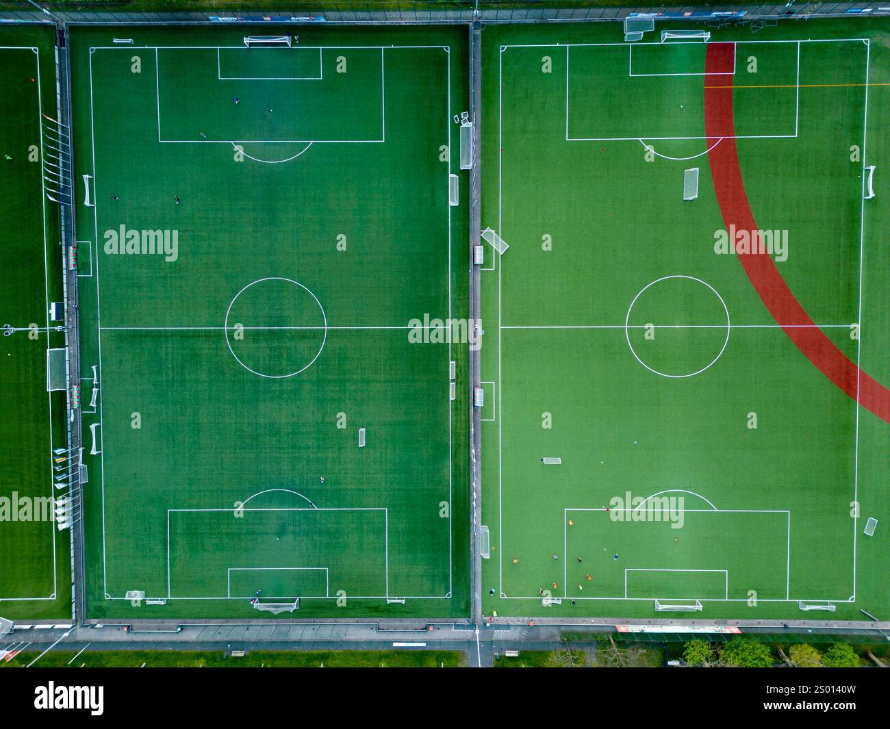 Aerial view of a soccer field Stock Photo - Alamy