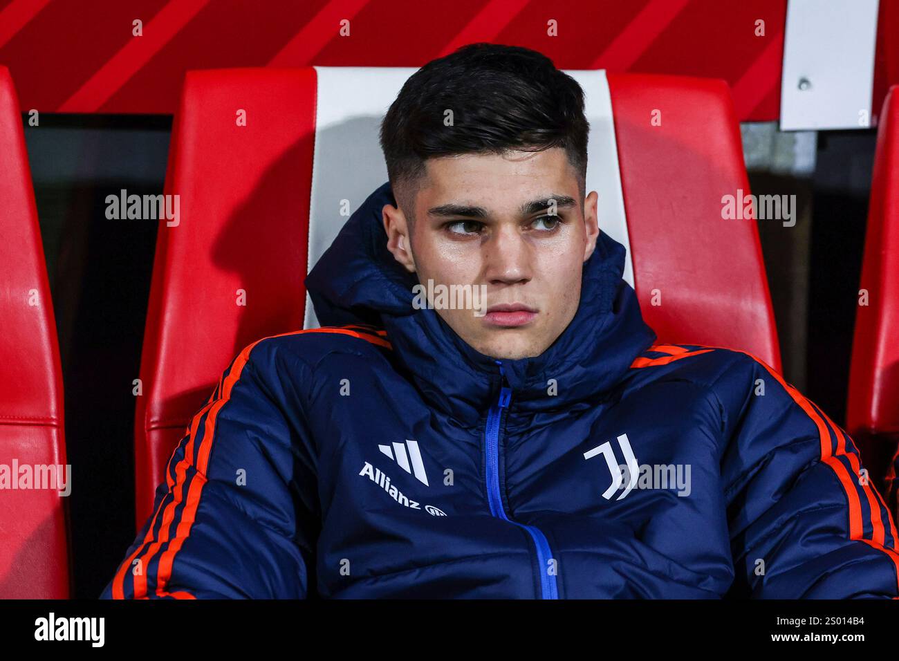 Italien. 22nd Dec, 2024. Vasilije Adzic of Juventus FC looks on during ...