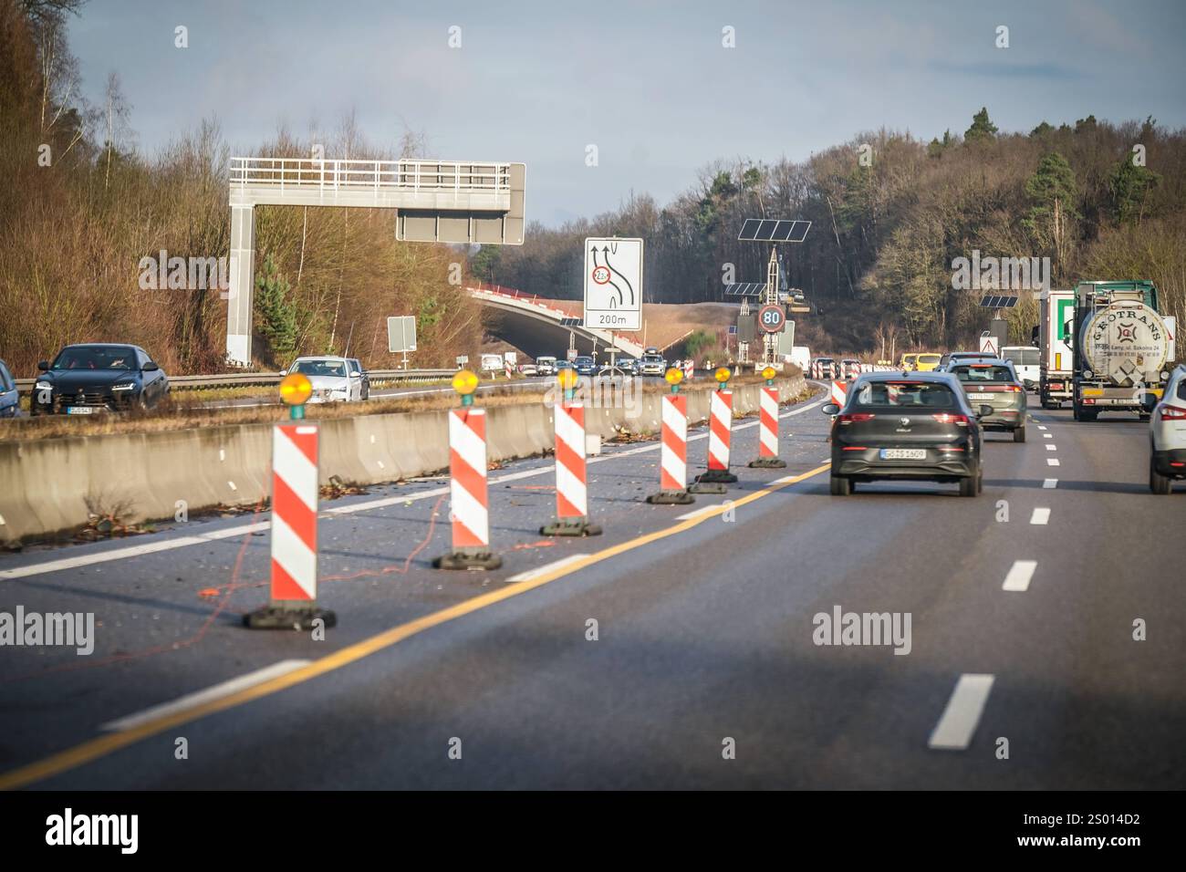 Autobahn, Deutschland, Europa, Baustelle, Straßenbau ...