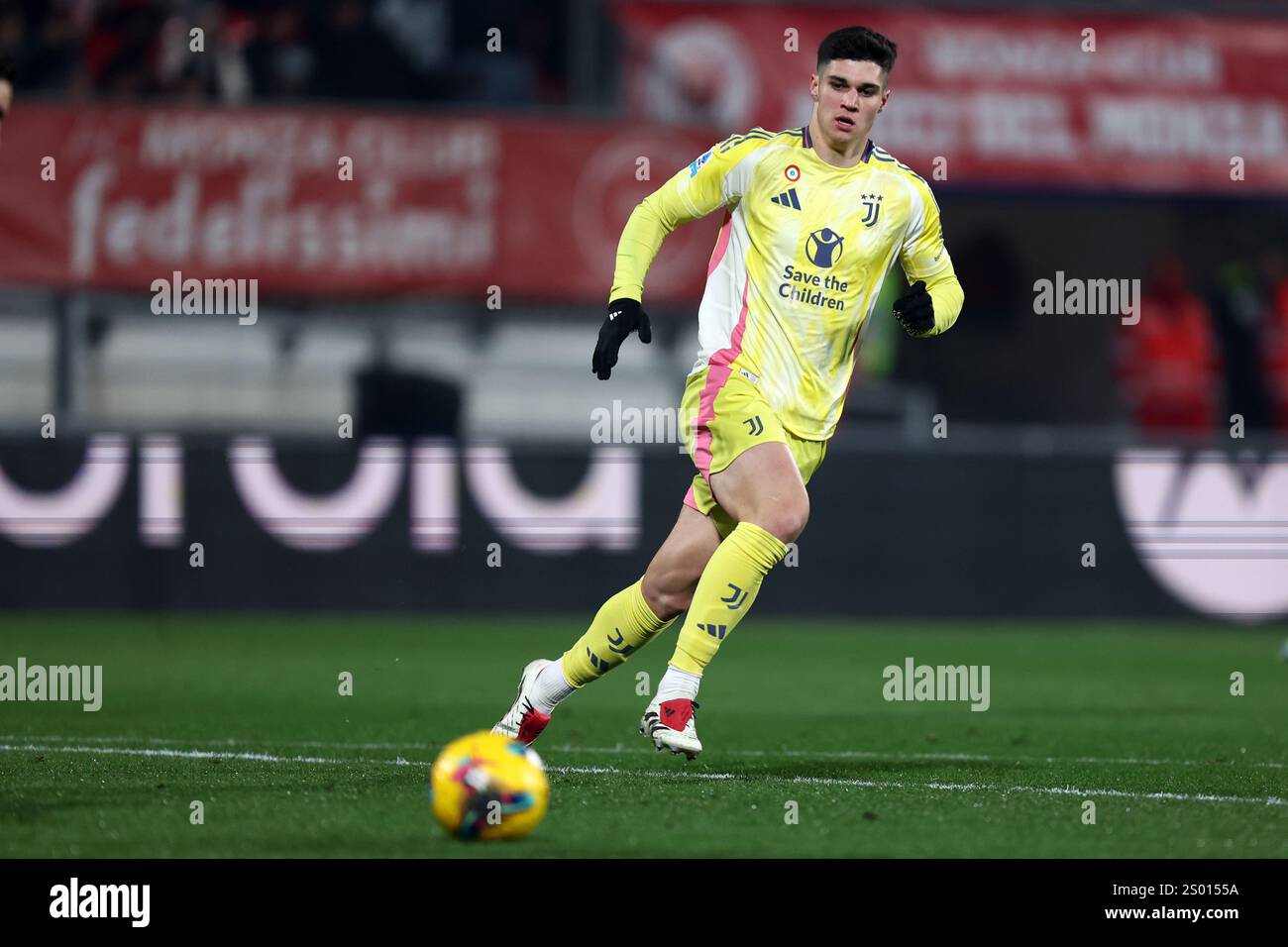 Monza, Italy. 22nd Dec, 2024. Vasilije Adzic of Juventus Fc in action ...